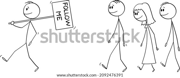 Vector Cartoon Stick Figure Drawing Conceptual Stock Vector (Royalty ...