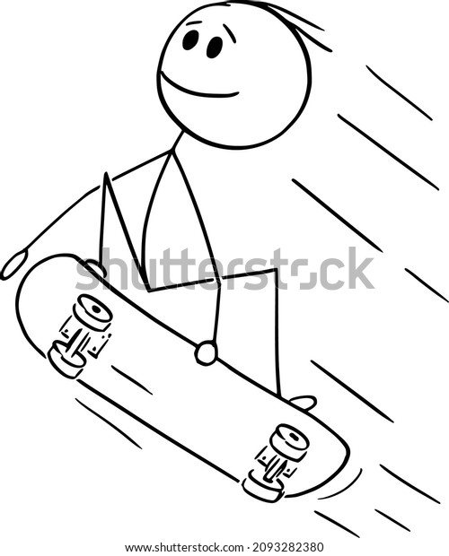 234 Skateboarding stick figure: immagini, foto stock e grafica ...