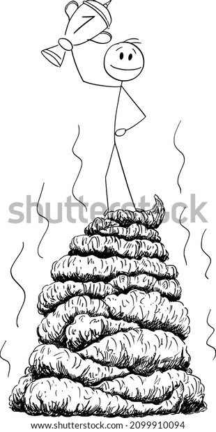 Vector Cartoon Stick Figure Illustration Successful Stock Vector ...
