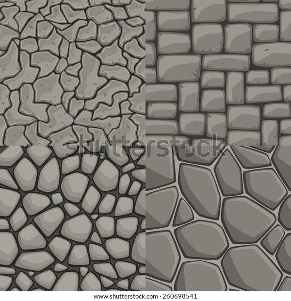 Vector Cartoon Stone Wall Seamless Texture Stock Vector (Royalty Free ...