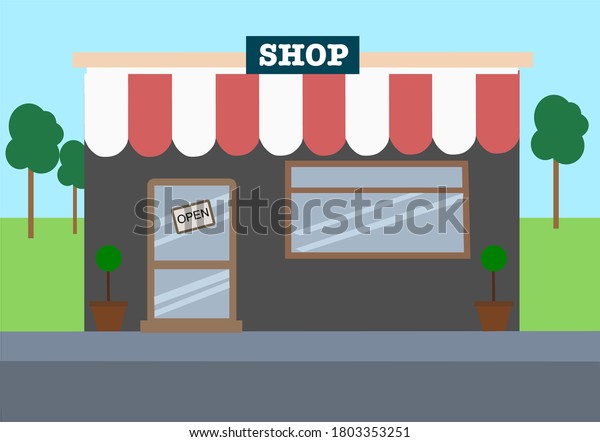 Vector Cartoon Store Sign Open Stock Vector (Royalty Free) 1803353251 ...