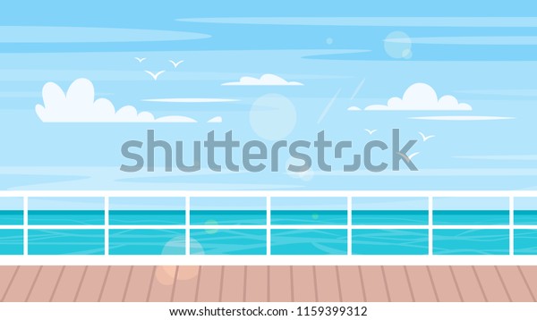 Vector Cartoon Style Background Sea View Stock Vector (Royalty Free ...