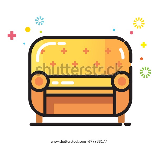 Vector Cartoon Style Cozy Soft Sofa Stock Vector (Royalty Free ...