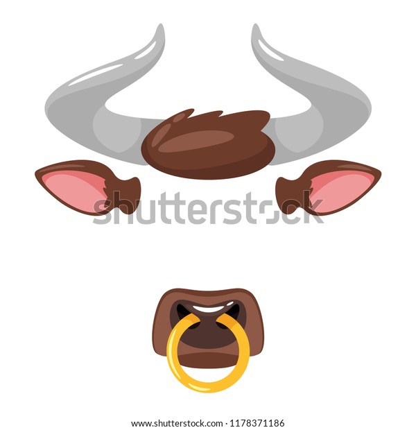 Vector Cartoon Style Cute Animal Bull Stock Vector (Royalty Free ...