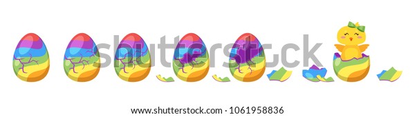 Vector Cartoon Style Illustration Cracking Rainbow 库存矢量图（免版税）1061958836 ...
