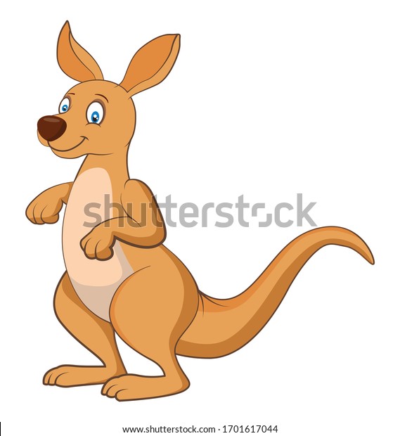 Vector Cartoon Style Illustration Cute Kangaroo Stock Vector (Royalty ...