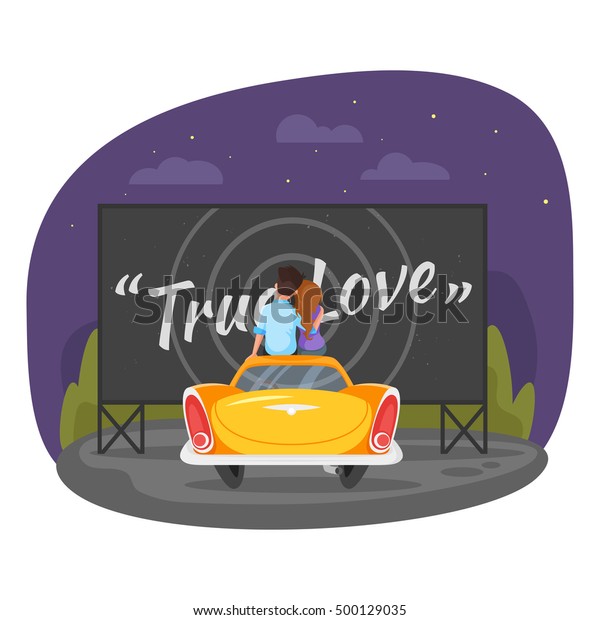 Vector Cartoon Style Illustration Loving Couple Stock Vector (Royalty ...