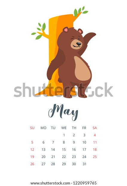 Vector Cartoon Style Illustration May 2019 Stock Vector (Royalty Free ...