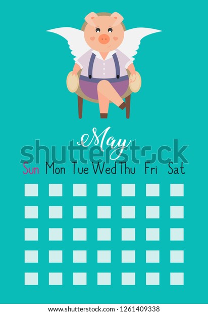 Vector Cartoon Style Illustration May Cute: vector de stock (libre de ...