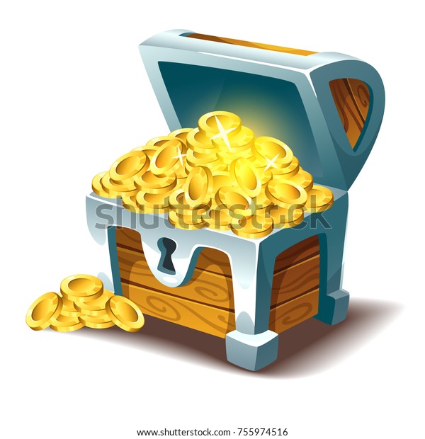 Vector Cartoon Style Illustration Open Treasure Stock Vector (Royalty ...