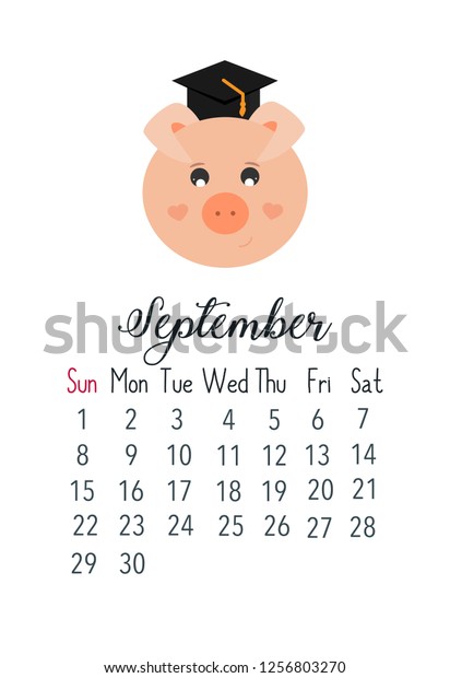 Vector Cartoon Style Illustration September 2019 Stock Vector (Royalty ...