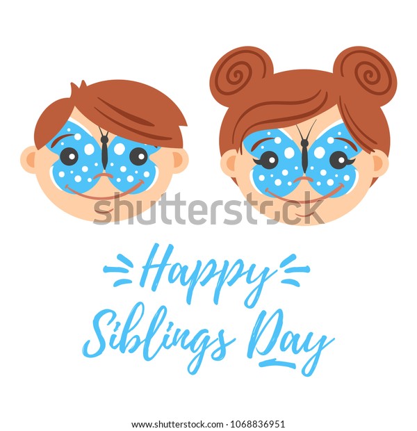 Vector Cartoon Style Template National Siblings Stock Vector (Royalty ...