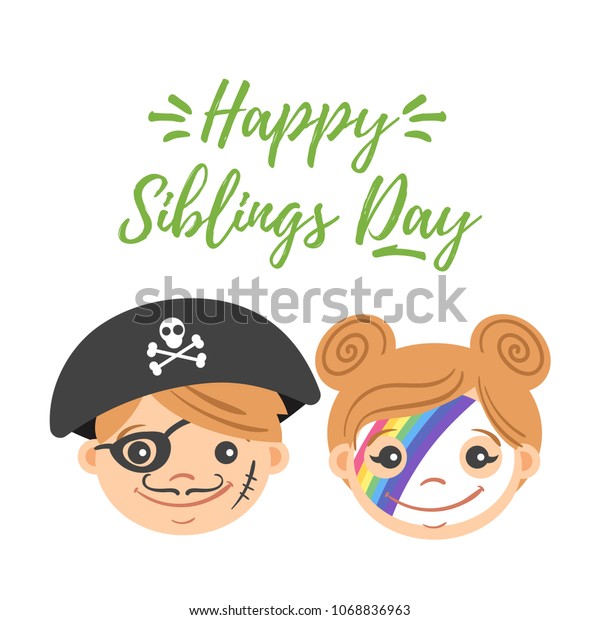 Vector Cartoon Style Template National Siblings Stock Vector (Royalty ...