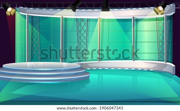 Vector Cartoon Style Tv Show Studio Stock Vector (Royalty Free ...