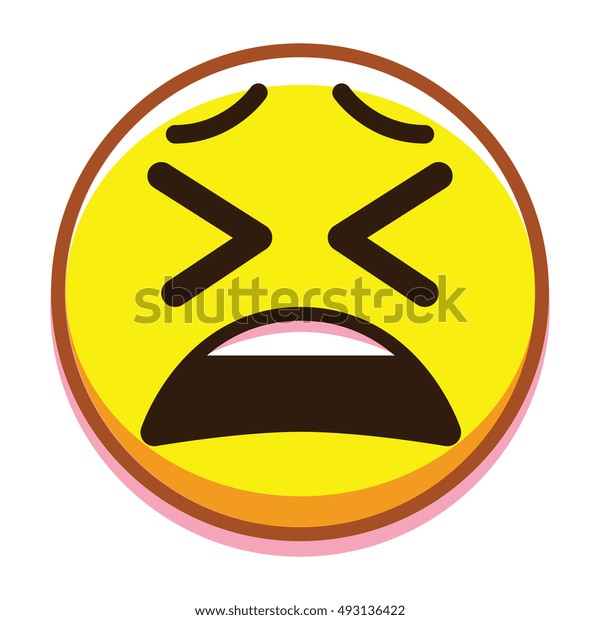 Vector Cartoon Tired Face Isolated On Stock Vector (Royalty Free ...