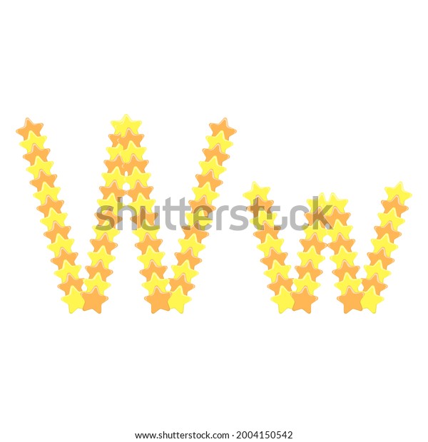 Vector Cartoon W Alphabet Letter Shape Stock Vector (Royalty Free ...