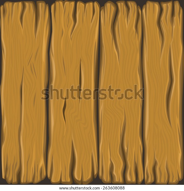 Vector Cartoon Wood Board Texture Stock Vector (Royalty Free) 263608088