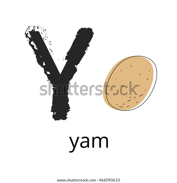 Vector Cartoon Yam Fruit Letter Y Stock Vector (Royalty Free) 466090610 ...