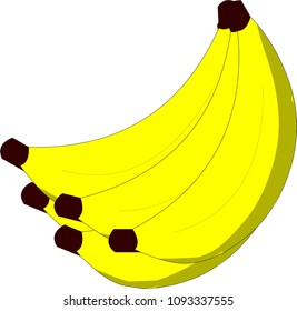 Vector Cartoon Yellow Bananas Stock Vector (Royalty Free) 1093337555