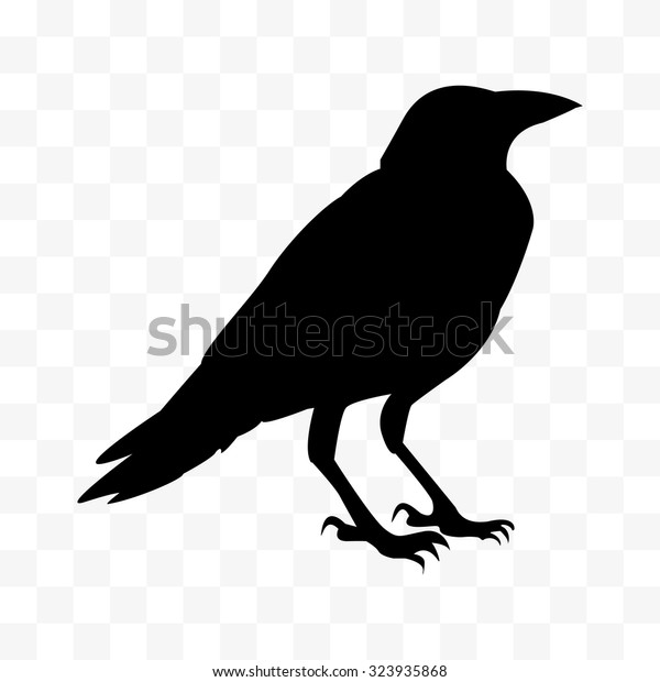 Vector Cawing Raven Silhouette Crow Standing Stock Vector (Royalty Free ...