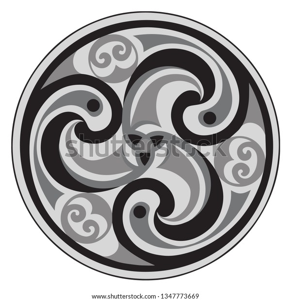 Vector Celtic Triskelion Spiral Symbol Motif Stock Vector (Royalty Free ...
