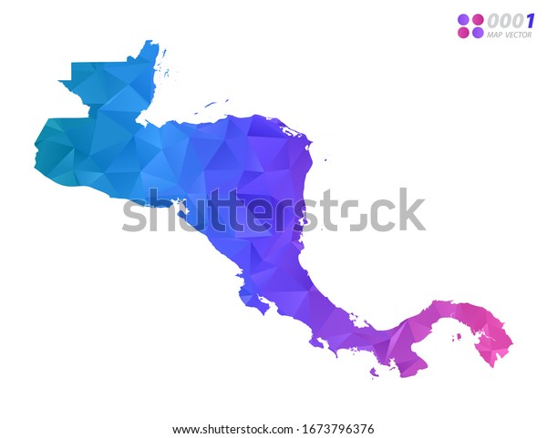 Vector Central America Map Colorful Polygon Stock Vector (Royalty Free ...