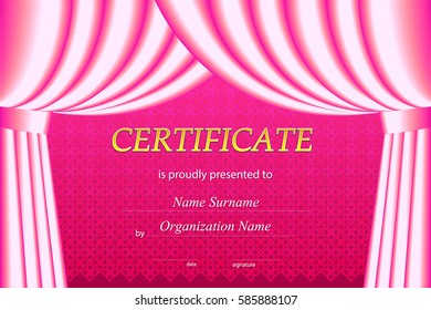 Vector Certificate Template Curtains Stock Vector (Royalty Free ...