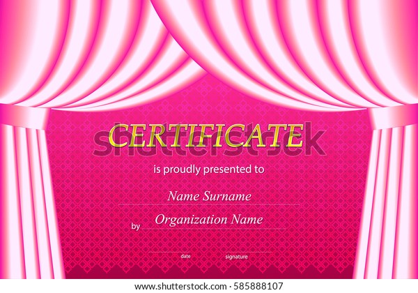 Vector Certificate Template Curtains Stock Vector (Royalty Free ...