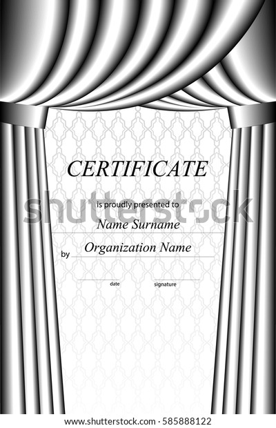 Vector Certificate Template Curtains Stock Vector (Royalty Free ...