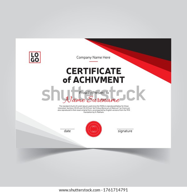 Vector Certificate Template Volume Number Creative Stock Vector ...