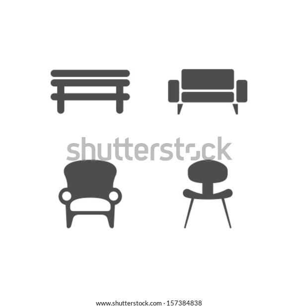 Vector Chair Icon Symbol Set Stock Vector (Royalty Free) 157384838 ...