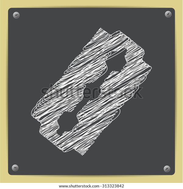 Vector Chalk Drawn Sketch Blade Icon Stock Vector (Royalty Free ...