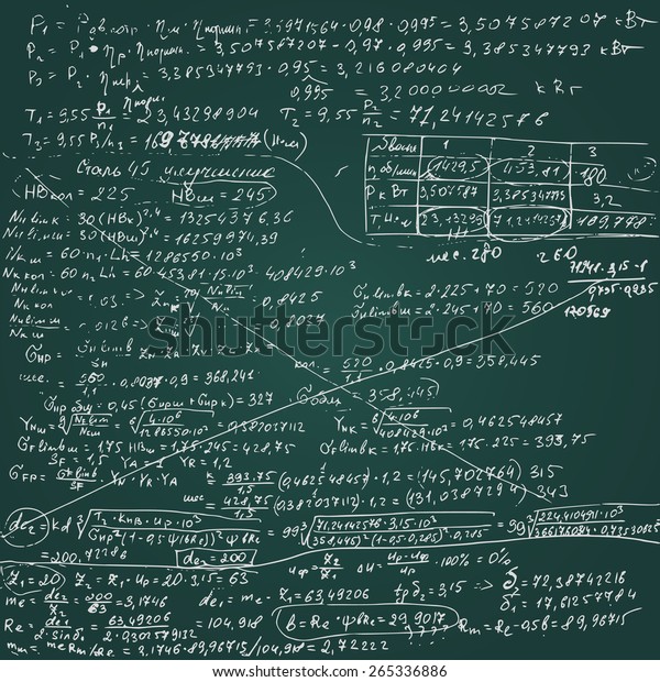 Vector Chalkboard Handwritten Draft Calculations Stock Vector (Royalty ...