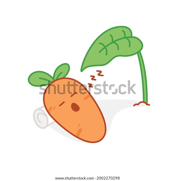 Vector Character Carrot Sleeping Cute Stock Vector (Royalty Free ...