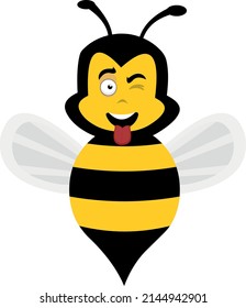 Vector Character Illustration Cartoon Bee Winking Stock Vector (Royalty ...
