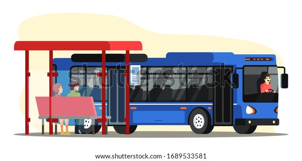 Vector Character Illustration People On Bus Stock Vector (Royalty Free ...