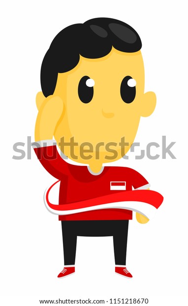 Vector Character Indonesian Kid Hormat Pose Stock Vector (Royalty Free ...
