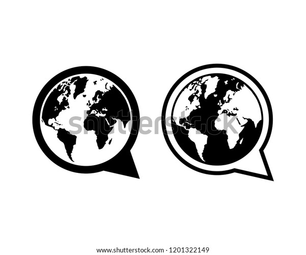 Vector Chat World Sign Symbol Icon Stock Vector (Royalty Free ...
