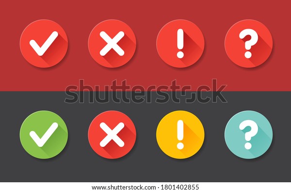 Vector Check Mark Exclamation Mark Question Stock Vector (Royalty Free ...