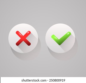 Check Mark Icon Approve Icon Disapprove Stock Vector (Royalty Free ...