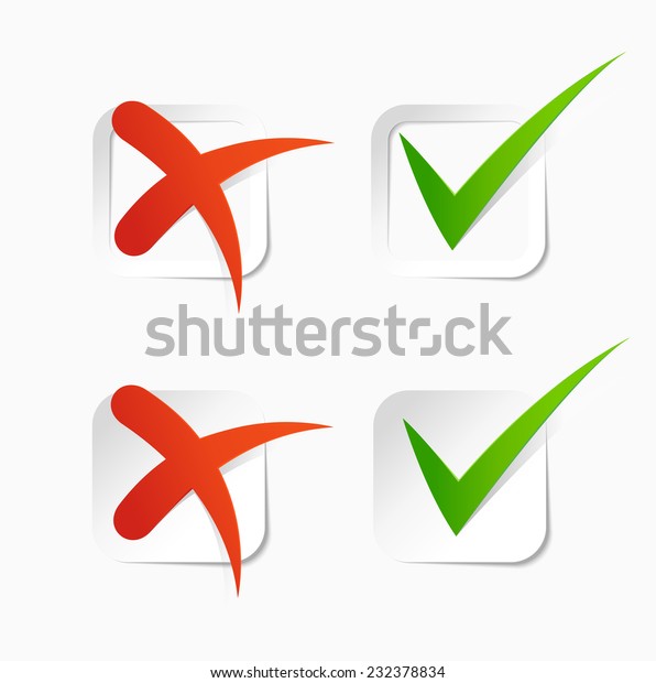 Vector Check Mark Stickers Stock Vector (Royalty Free) 232378834
