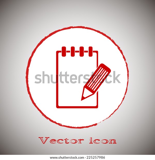 Vector Checklist Icon Red Round Button Stock Vector (Royalty Free ...
