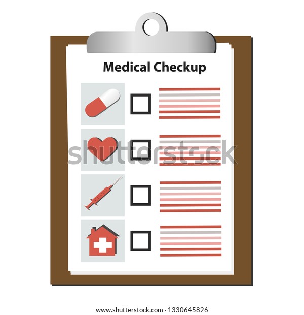 Vector Checklist Medical Infographics Stock Vector (Royalty Free ...