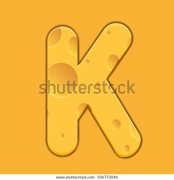 Vector Cheese Letter K On Orange Stock Vector (Royalty Free) 106753046