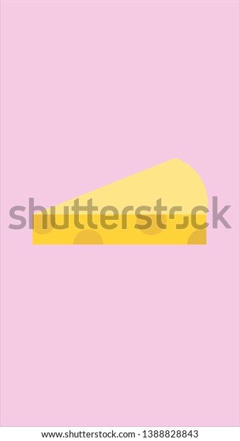Vector Cheese On Pink Background Stock Vector (Royalty Free) 1388828843 ...