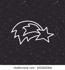 Vector Children Doodle Illustration Falling Star Stock Vector (Royalty ...