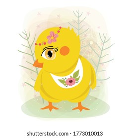 Vector Childrens Illustration Cute Chicken Little Stock Vector (Royalty ...