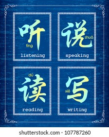 Vector Chinese Character Symbol About Education Stock Vector (Royalty ...