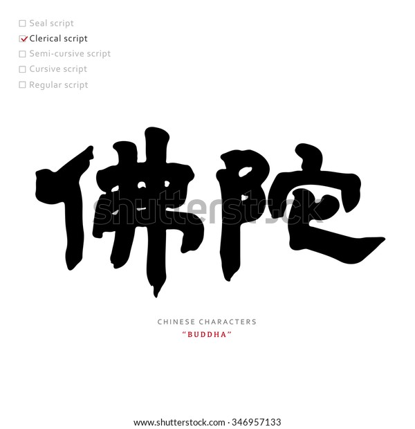 Vector Chinese Characters Calligraphy Hieroglyph Types Stock Vector ...