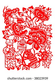Vector Chinese Traditional Papercut Pattern Stock Vector (Royalty Free ...